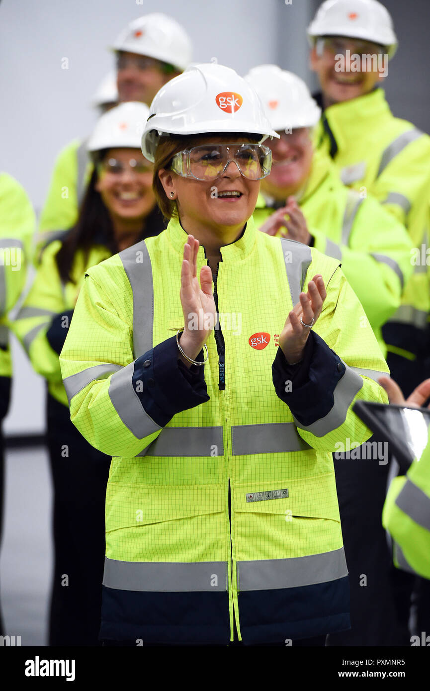 First Minister Nicola Sturgeon during a visit to GlaxoSmithKline (GSK ...