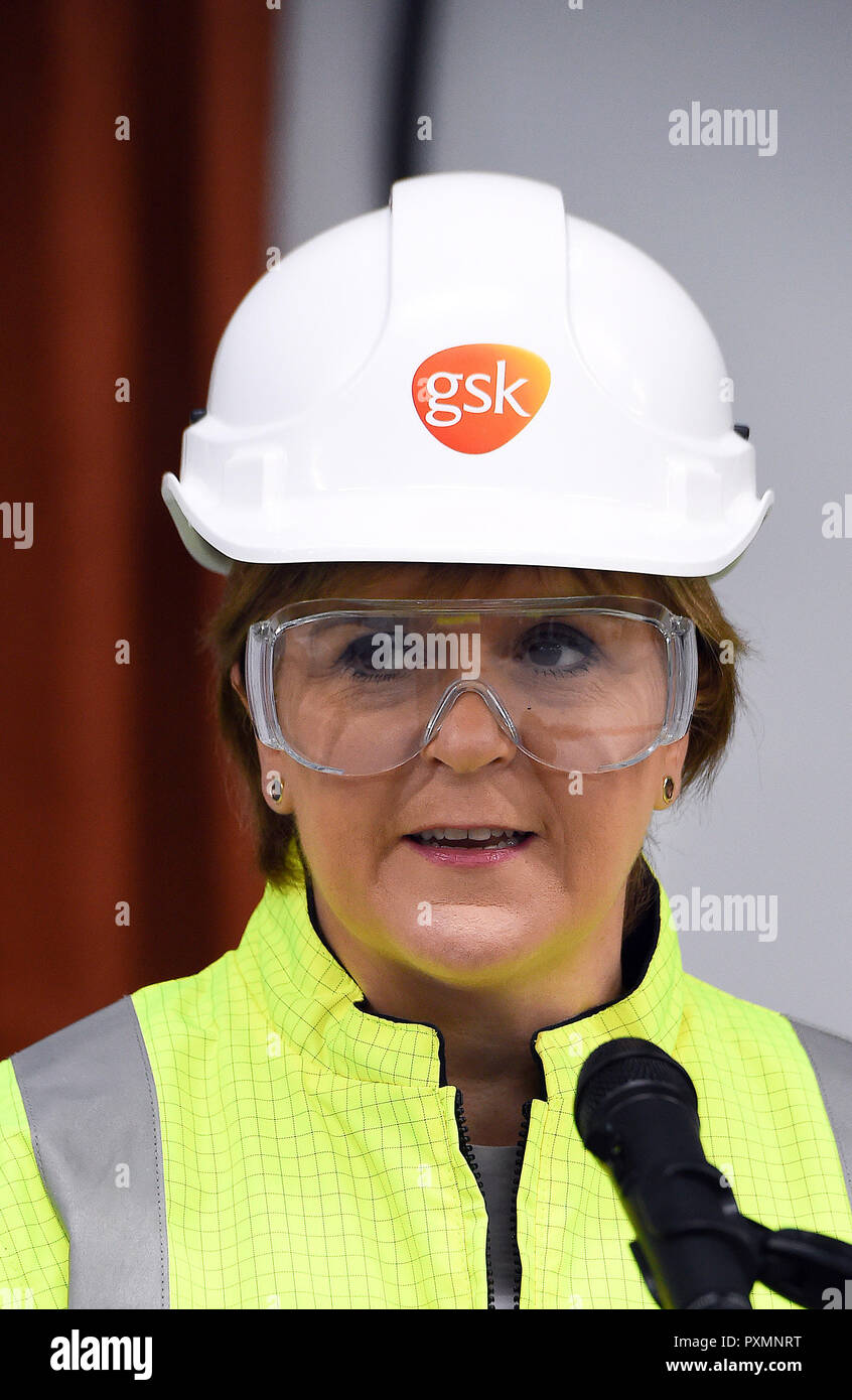 First Minister Nicola Sturgeon during a visit to GlaxoSmithKline (GSK ...