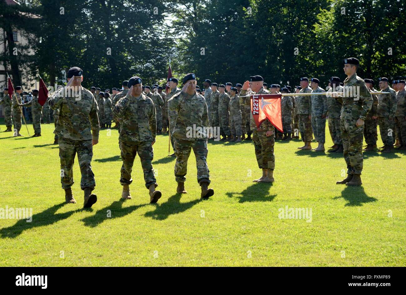The reviewing party salutes Brig. Gen. Dennis LeMaster, commanding ...