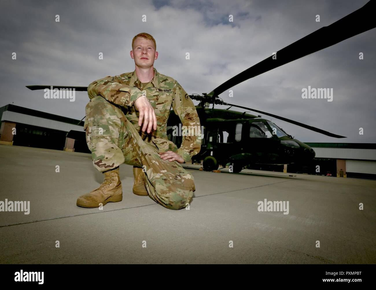 U.S. Army National Guard Sgt. Scott Peterson, assigned to D Company, 1 ...