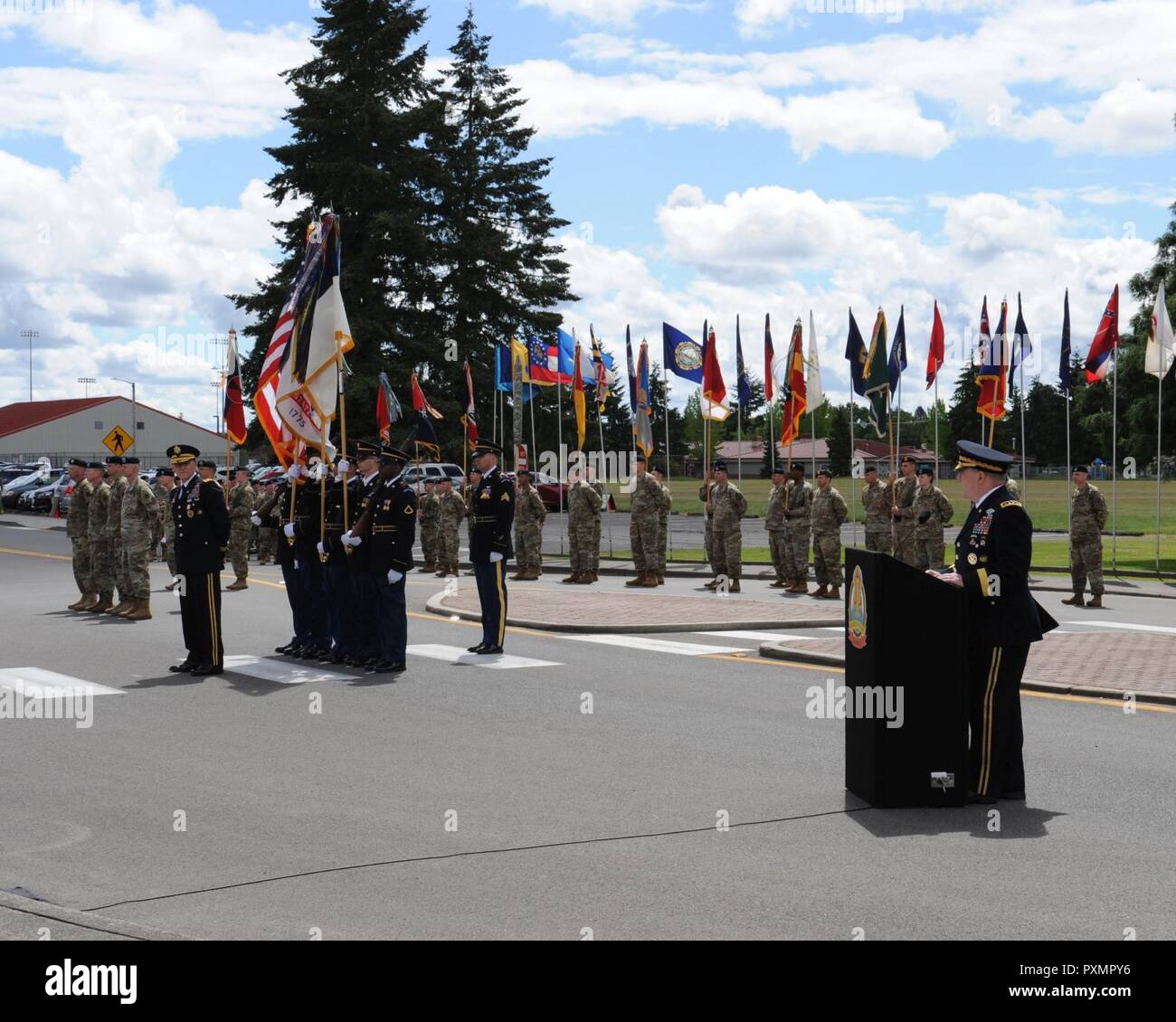 Chief of Staff of the Army General Mark A. Milley commends former I Corps commander Lt. Gen ...