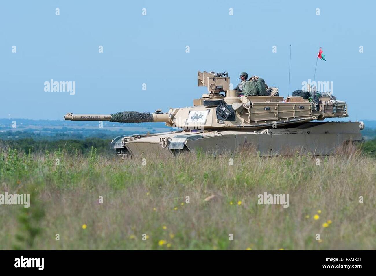 An M1A1 Abrams from Task Force Dagger plays the role of Opposing Forces ...