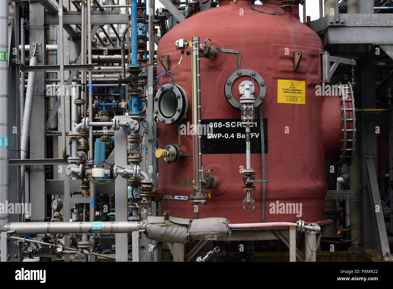 Machinery inside the new GlaxoSmithKline (GSK) production building ...