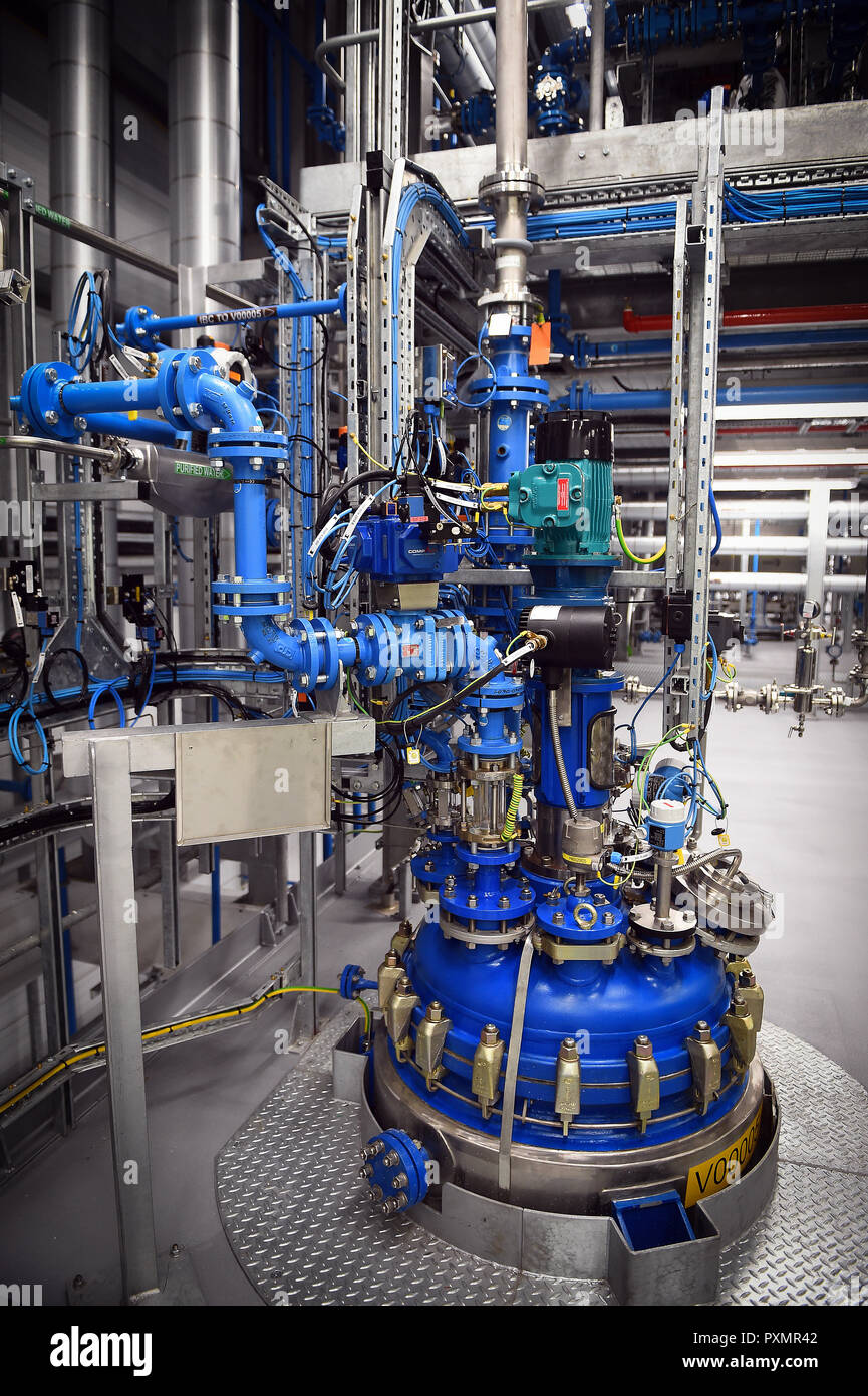 Machinery inside the new GlaxoSmithKline (GSK) production building ...