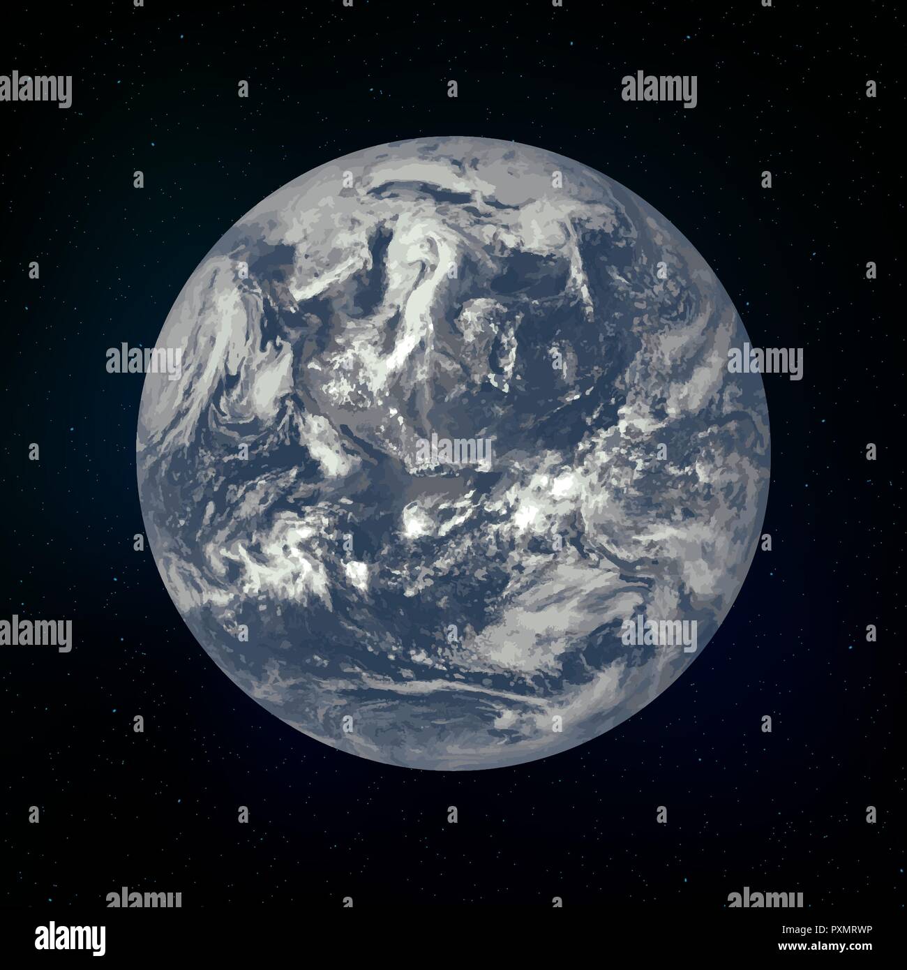 Earth realistic Planet of Solar System vector illustration Stock Vector ...
