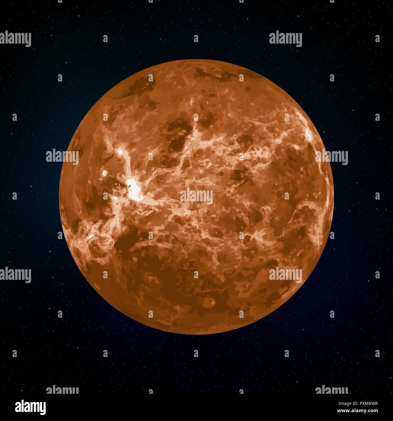 Mercury realistic Planet of Solar System vector illustration Stock ...