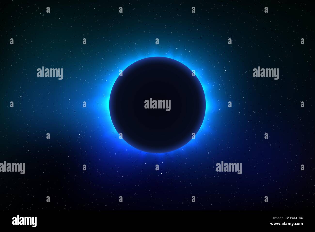 Space background with total solar eclipse for your design Stock Vector ...