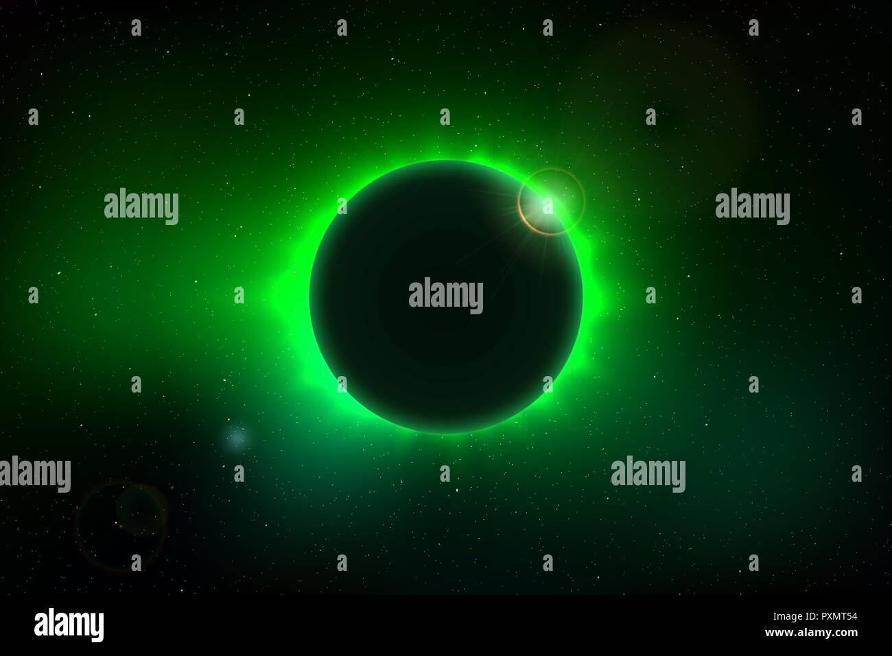 Space background with total solar eclipse for your design Stock Vector ...