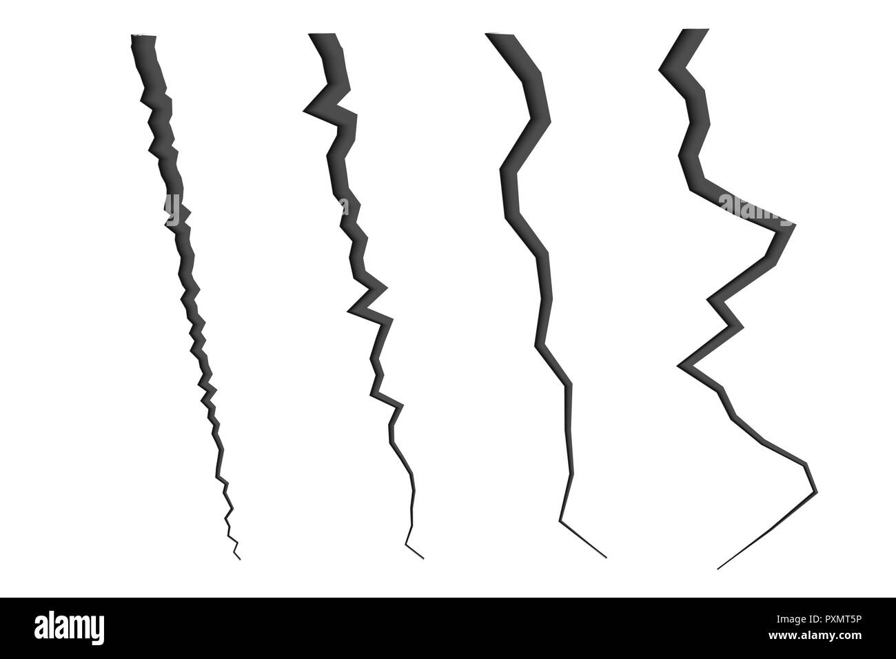 Set of cracked lines. Crash Effect for your design Stock Vector Image ...