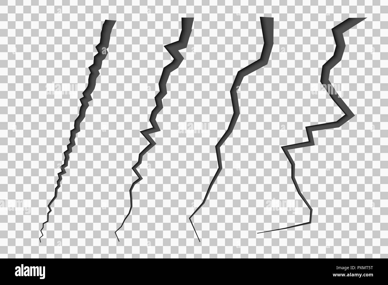 Set of cracked lines. Crash Effect for your design Stock Vector Image ...