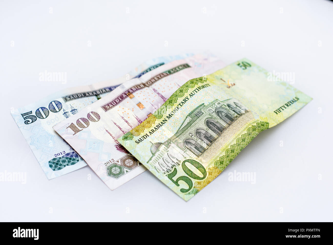 Saudi Arabia money, banknotes detailed background photo texture Stock ...
