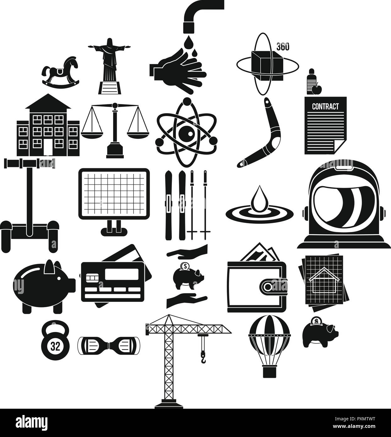 Timber icons set, simple style Stock Vector Image & Art - Alamy