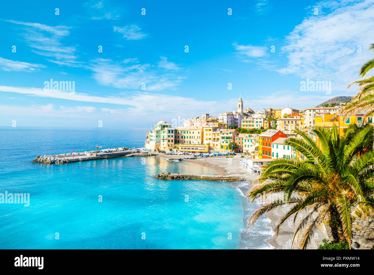View of Bogliasco. Bogliasco is a ancient fishing village in Italy ...