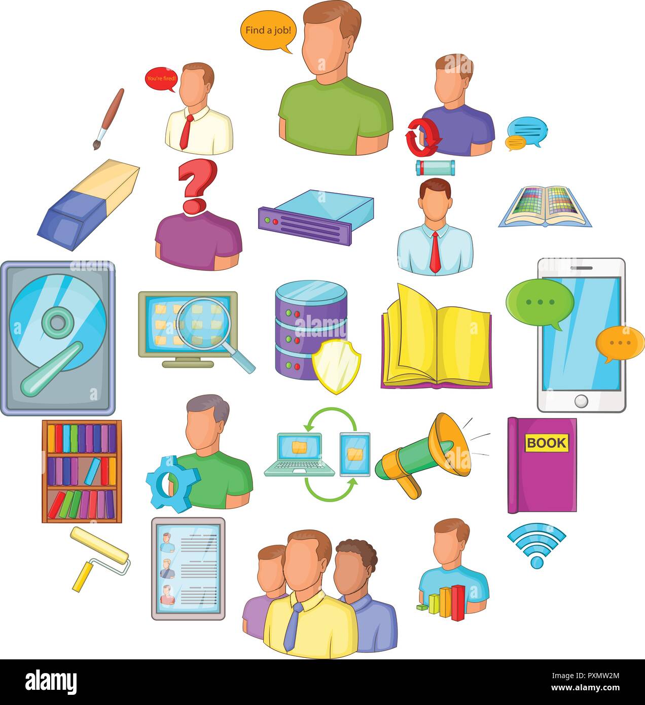 Remittance icons set, cartoon style Stock Vector Image & Art - Alamy