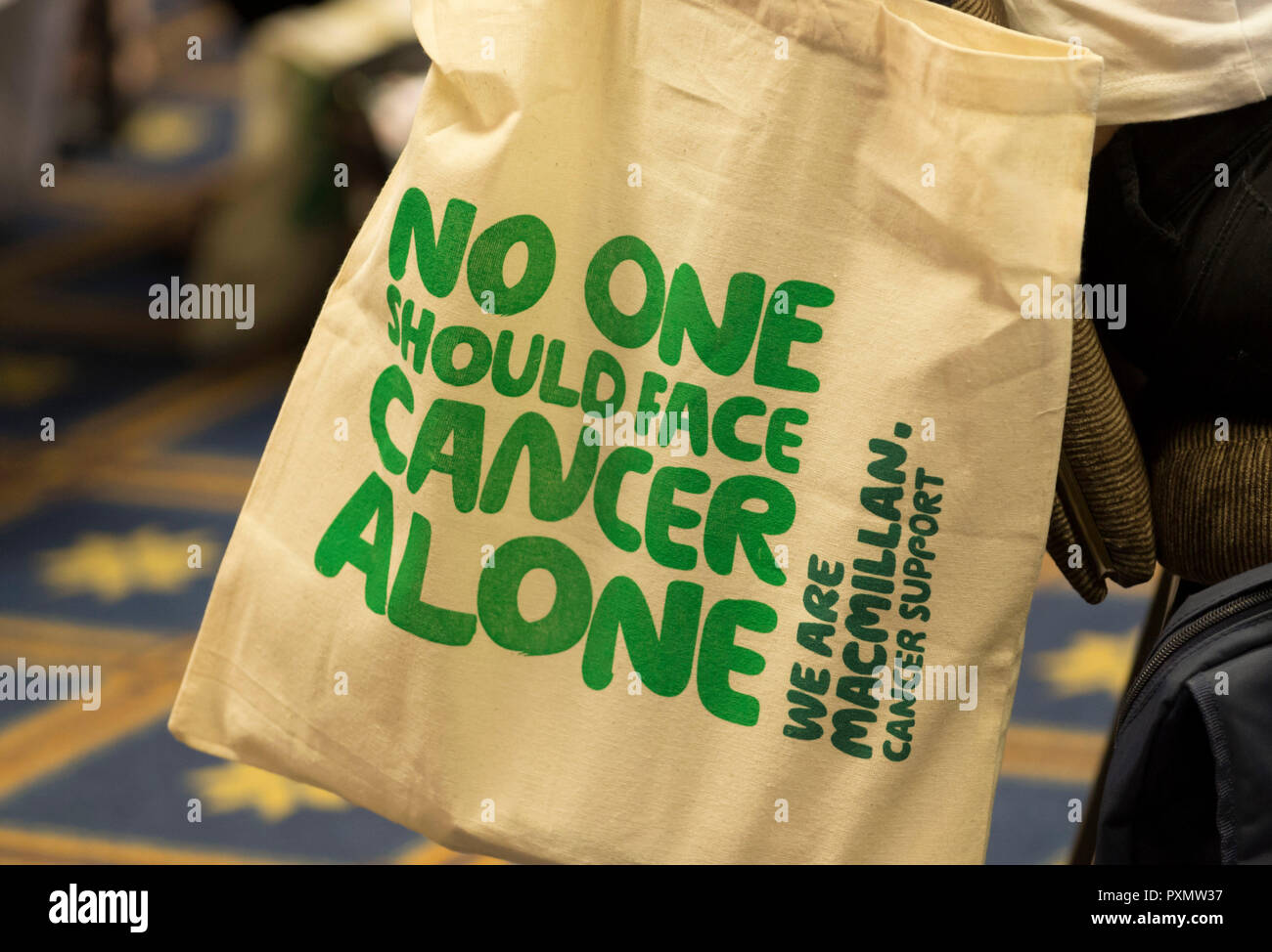 No one should face cancer alone on bag hi-res stock photography and ...