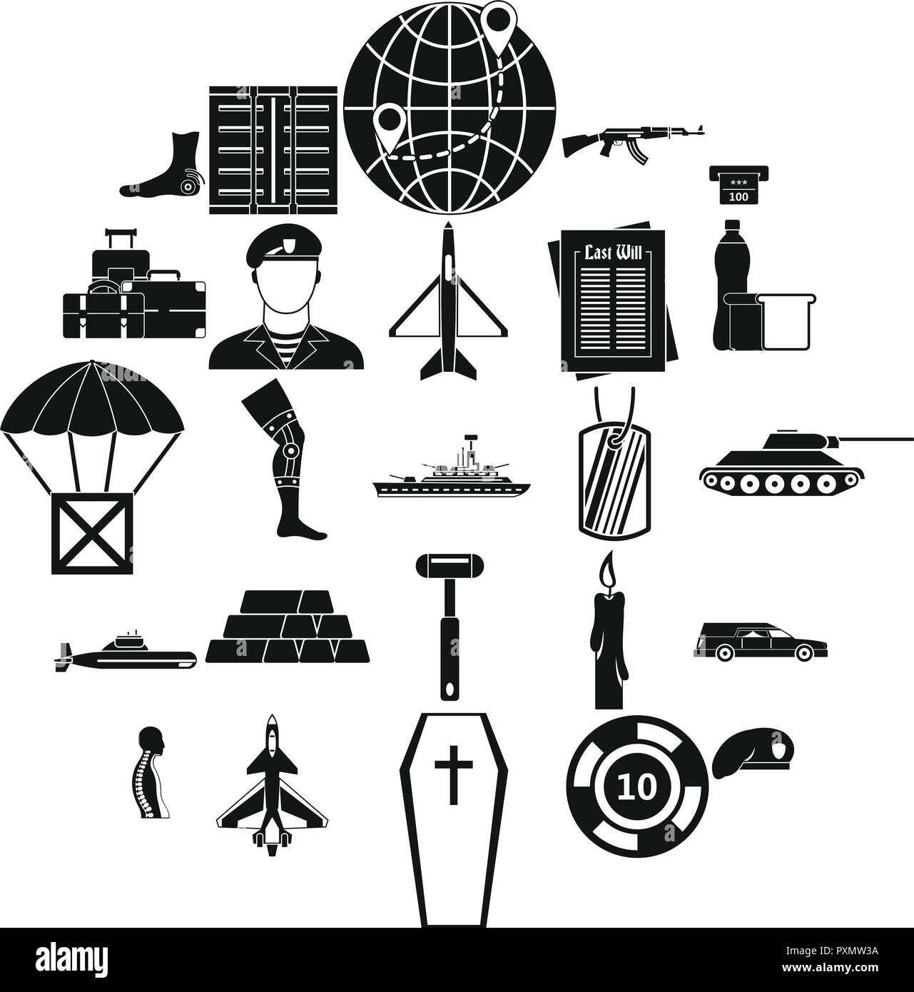 Consequence of war icons set, simple style Stock Vector Image & Art - Alamy