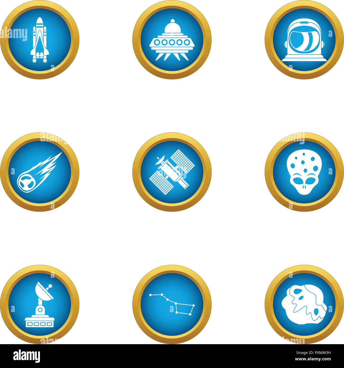 Threat from space icons set, flat style Stock Vector Image & Art - Alamy