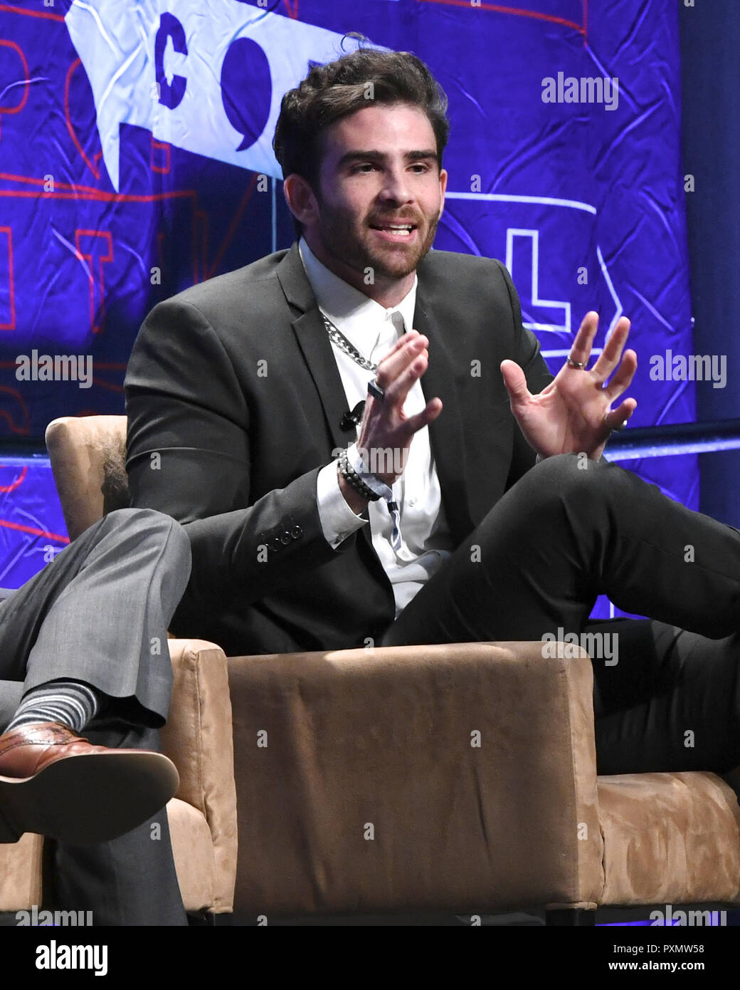 Hasan Piker onstage at Politicon 2018 at the LA convention Center on ...