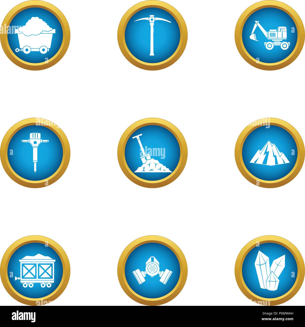 Mineral resource icons set, flat style Stock Vector Image & Art - Alamy