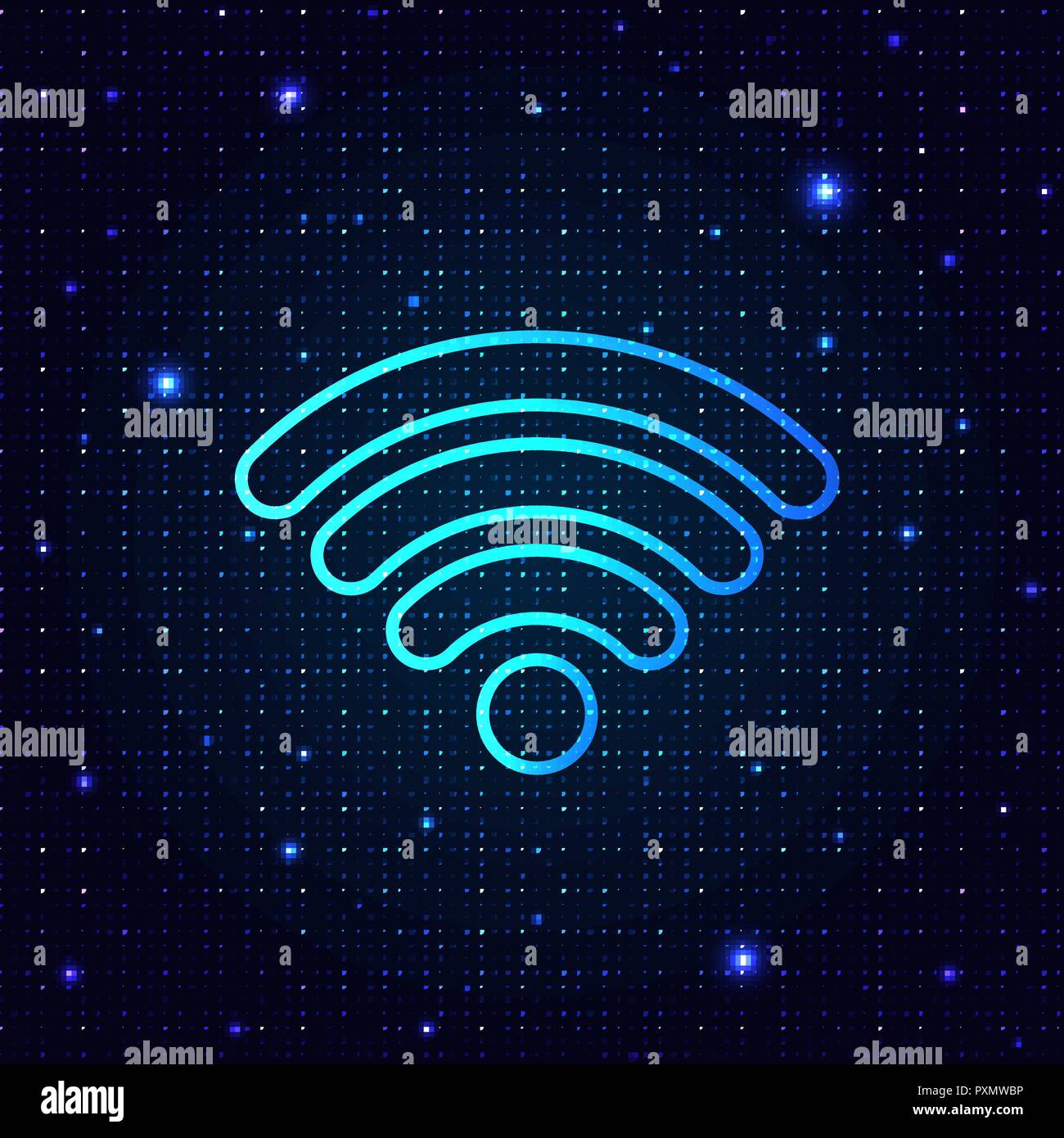 Sign wi-fi on a digital background. Vector illustration Stock Vector ...