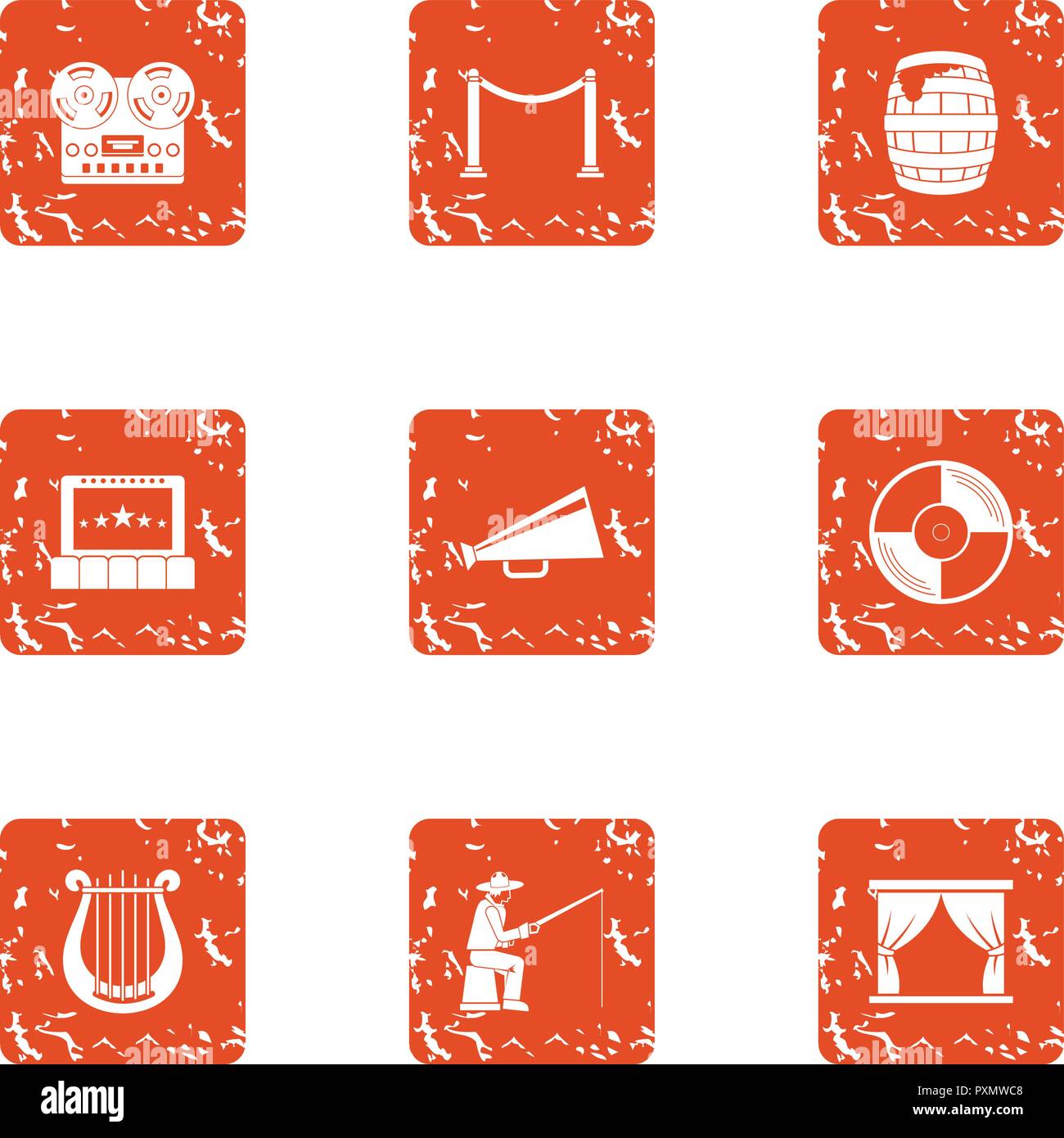 Staging icons set, grunge style Stock Vector Image & Art - Alamy