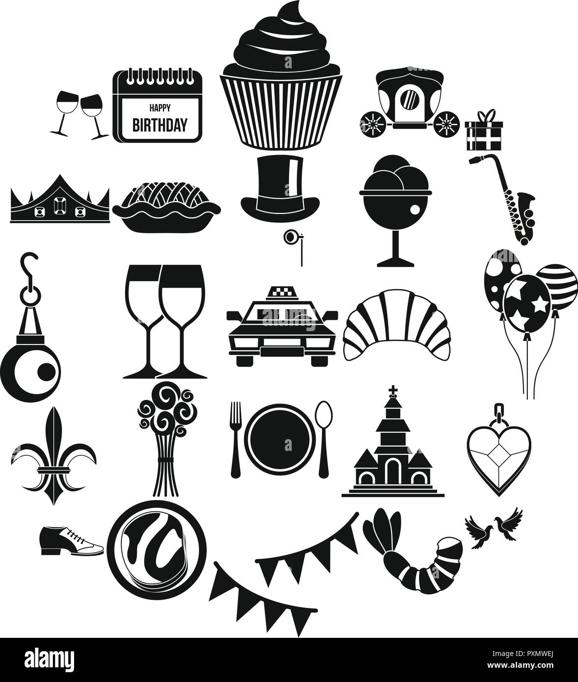 Banquet icons set, simple style Stock Vector Image & Art - Alamy