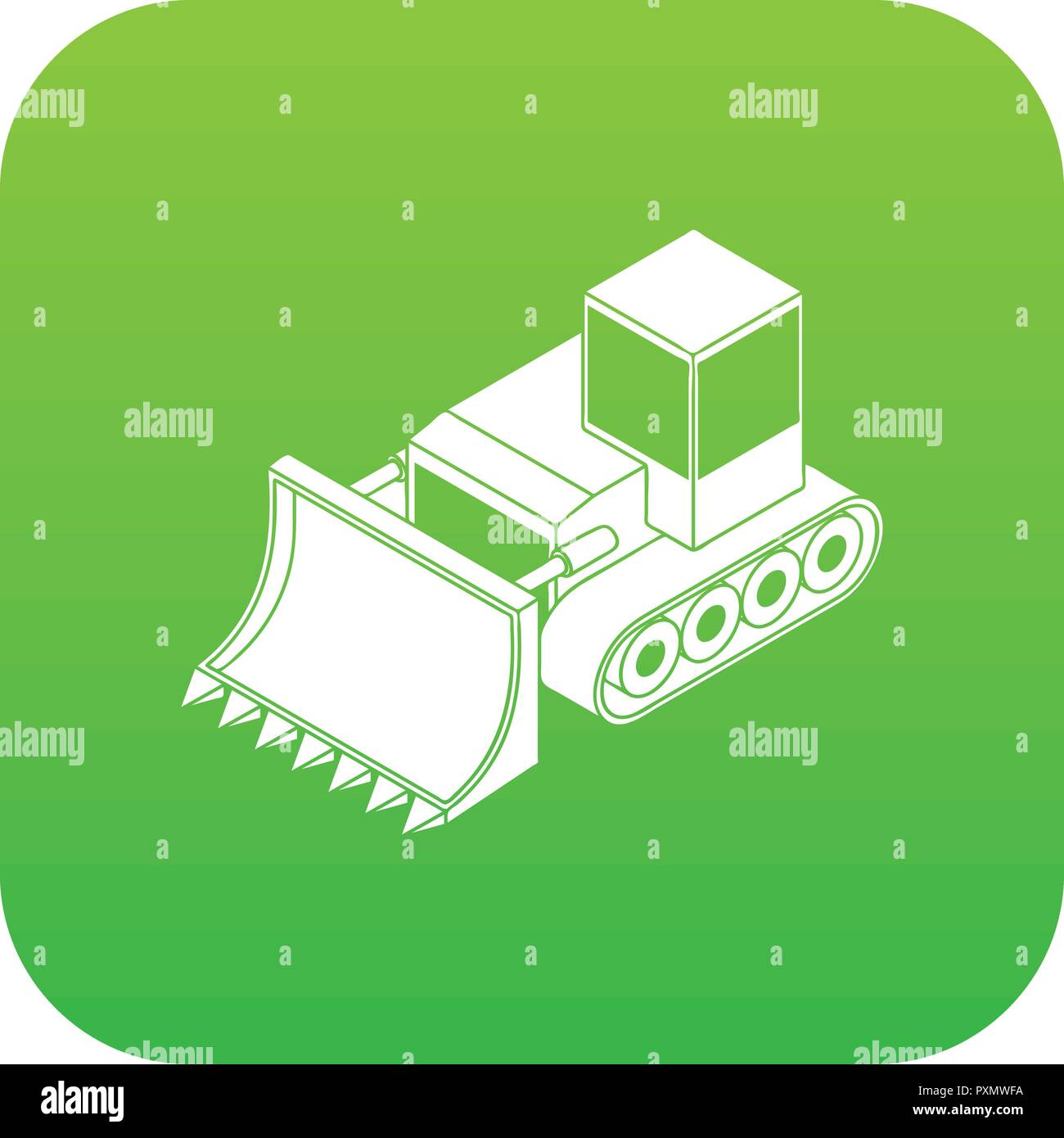 Bulldozer icon green vector Stock Vector Image & Art - Alamy