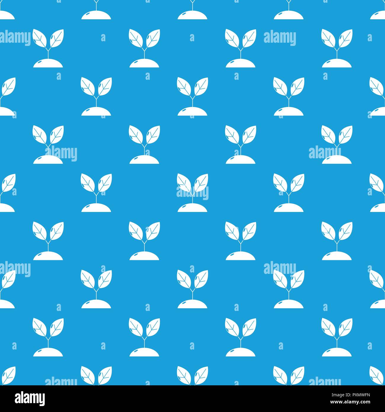 Plant sprout pattern vector seamless blue Stock Vector Image & Art - Alamy