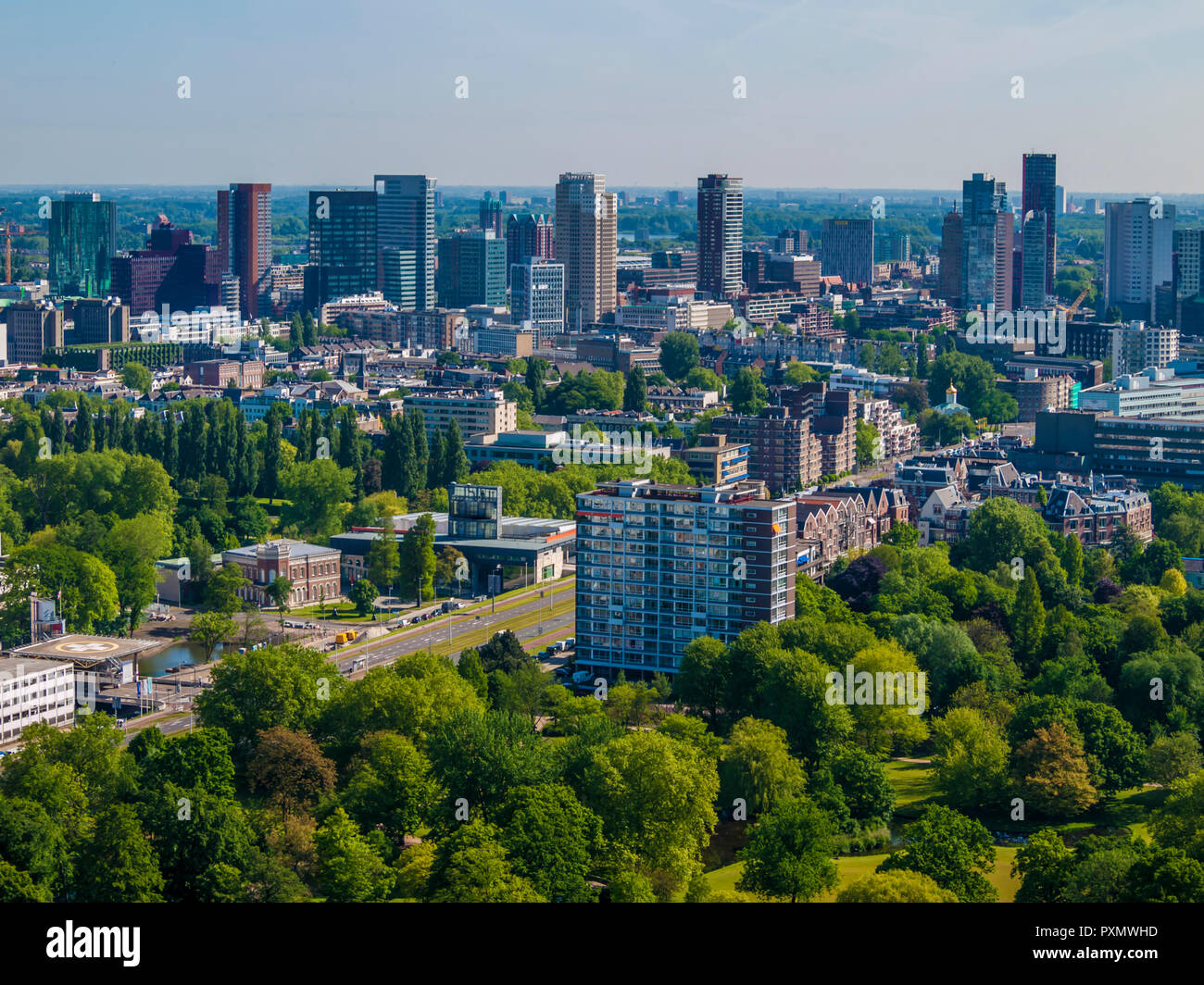 panoramic view of a part of Rotterdam in the Netherlands Holland with ...