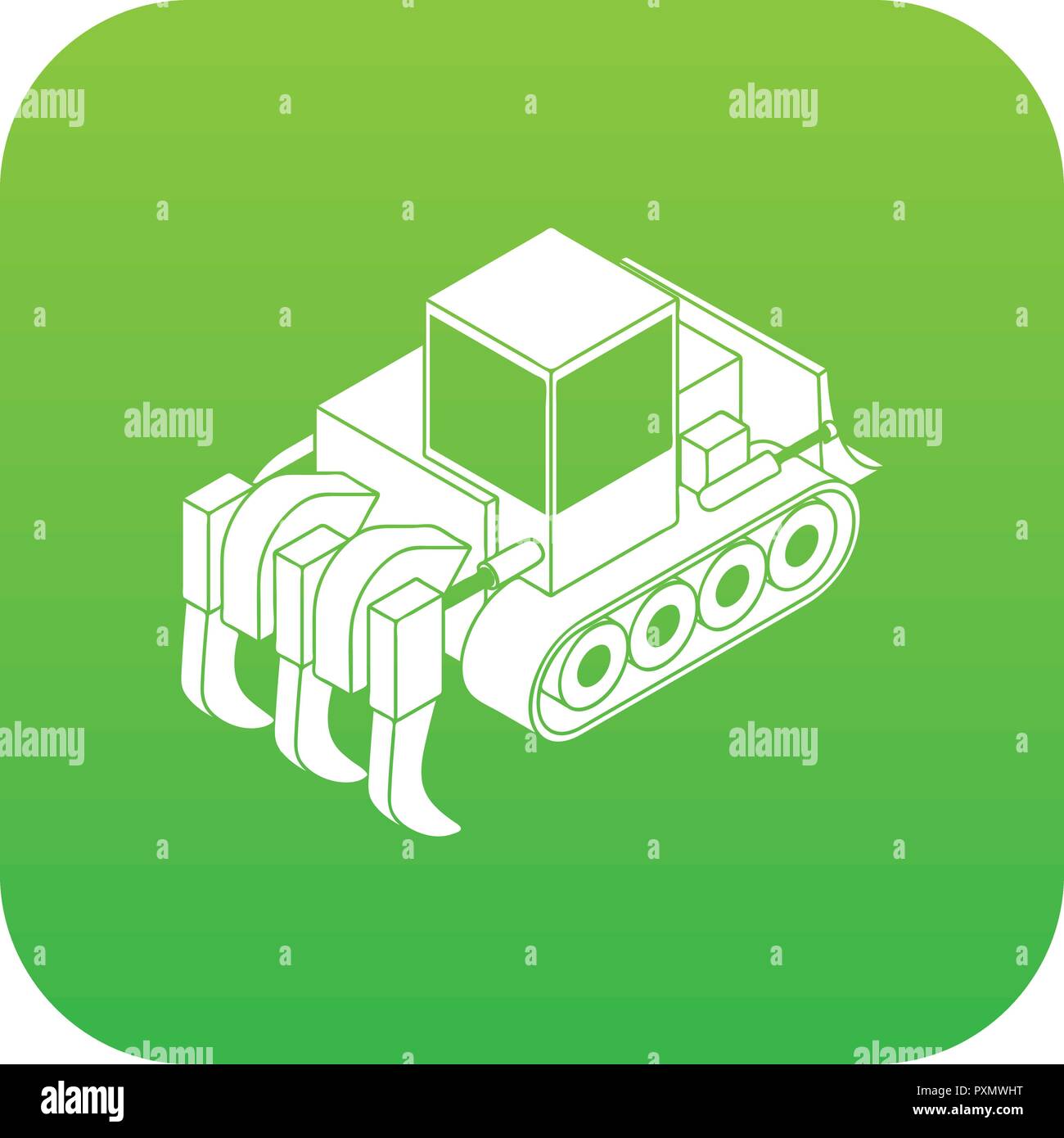Industrial bulldozer icon green vector Stock Vector Image & Art - Alamy