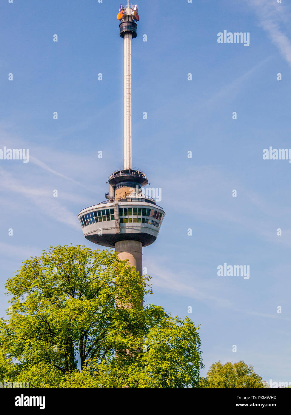 view of the Euromast tower in Rotterdam in the Netherlands Holland ...