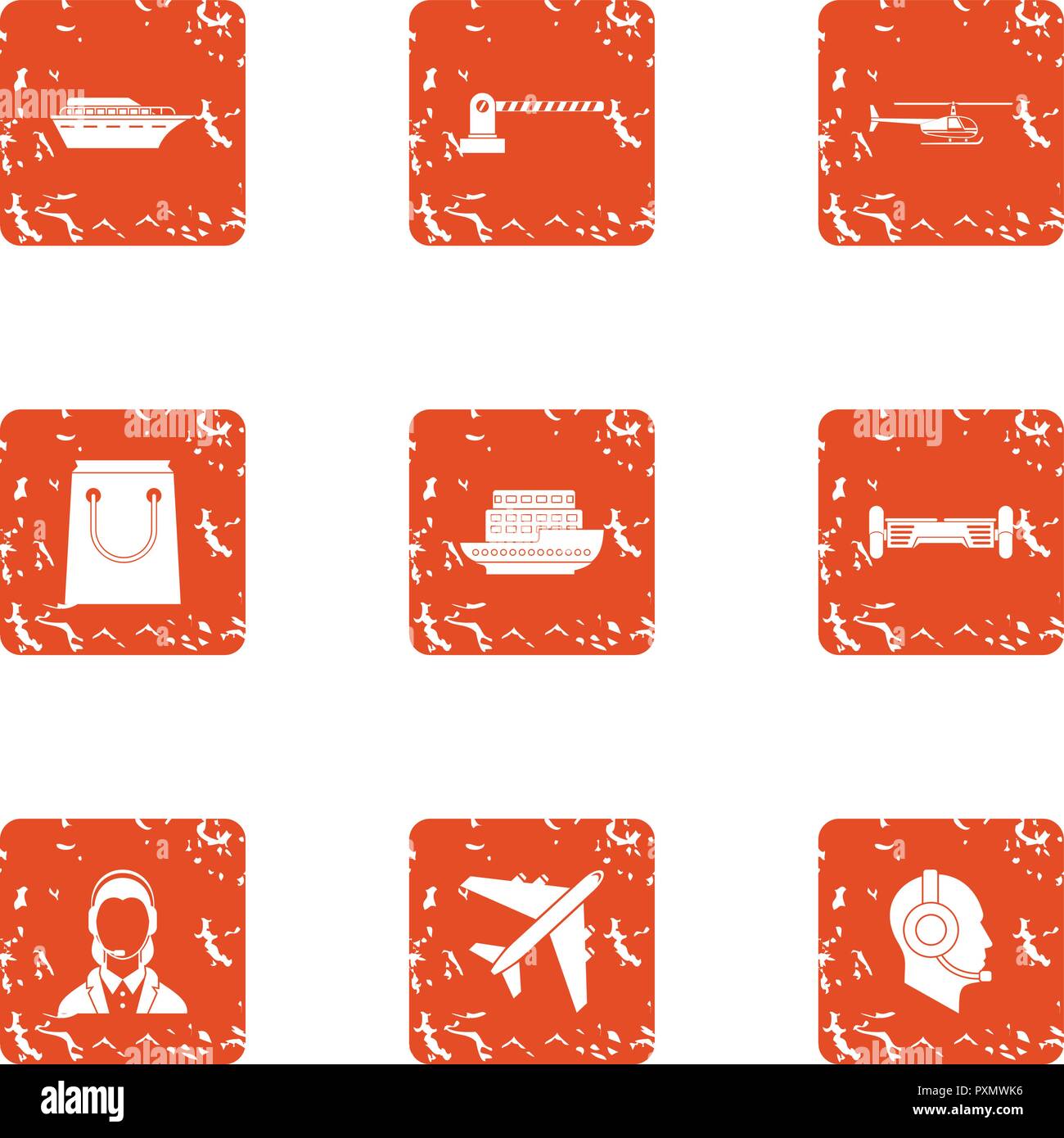 Safe flight icons set, grunge style Stock Vector Image & Art - Alamy