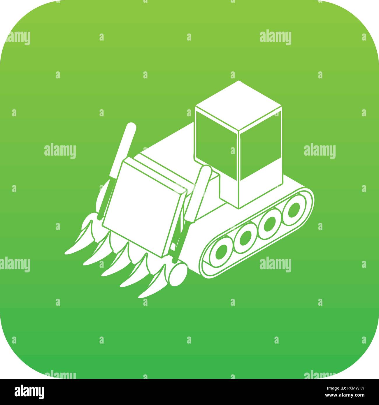 Construction bulldozer icon green vector Stock Vector Image & Art - Alamy