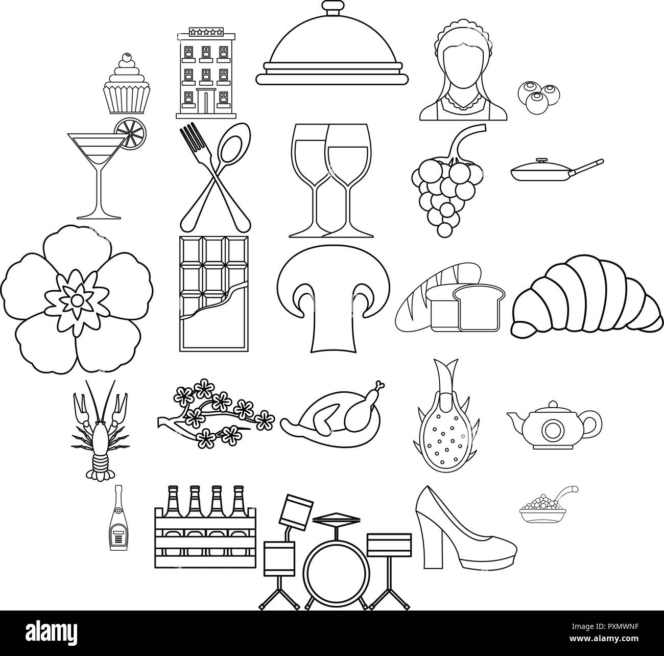 Stand icons set, outline style Stock Vector Image & Art - Alamy
