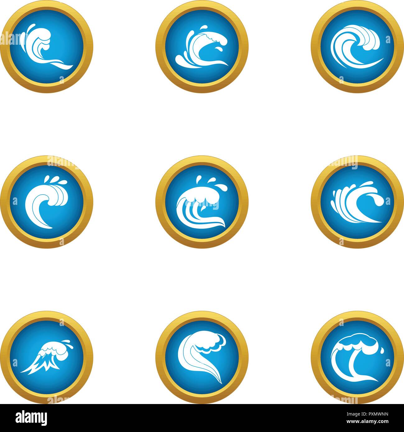 Shockwave icons set, flat style Stock Vector Image & Art - Alamy