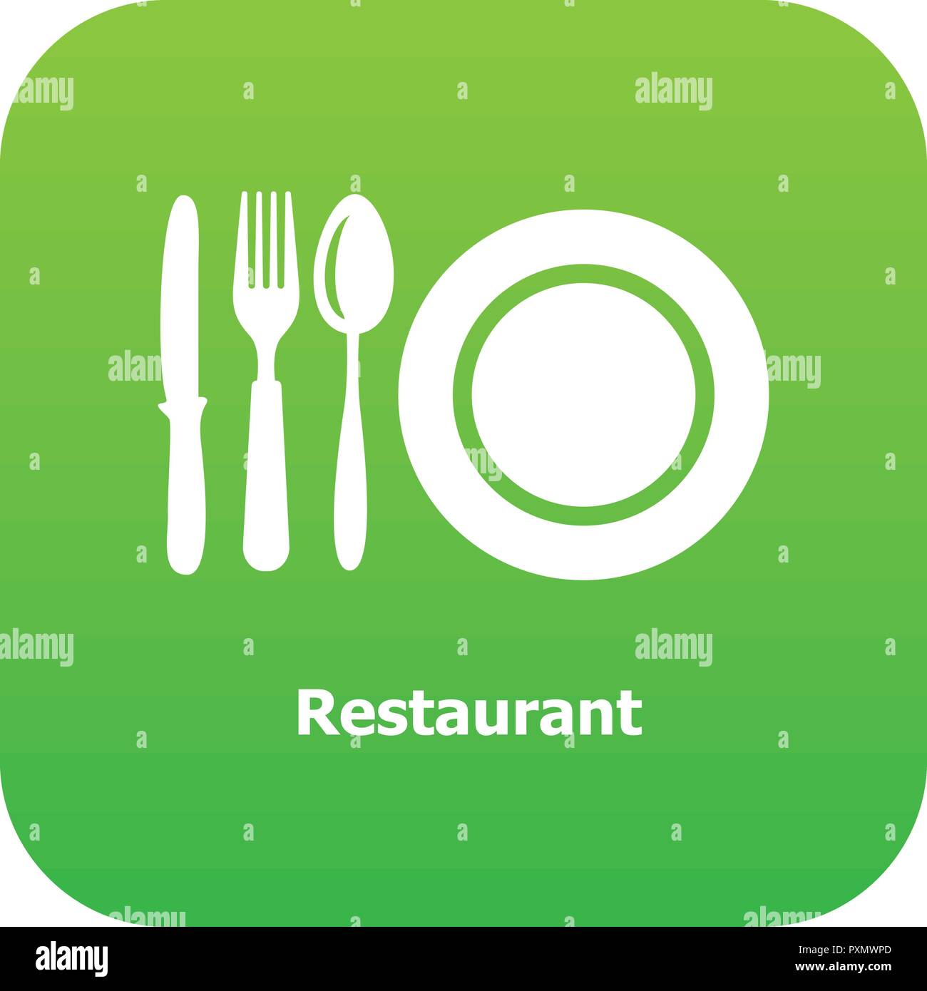 Restaurant icon green vector Stock Vector Image & Art - Alamy