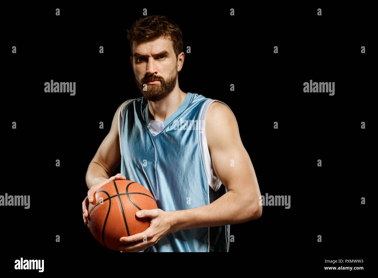 Muscular man playing basketball Stock Photo - Alamy