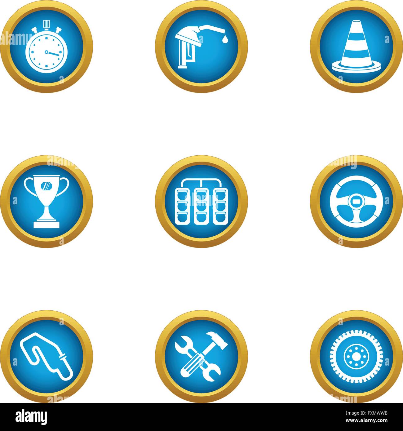 Race circuit icons set, flat style Stock Vector Image & Art - Alamy