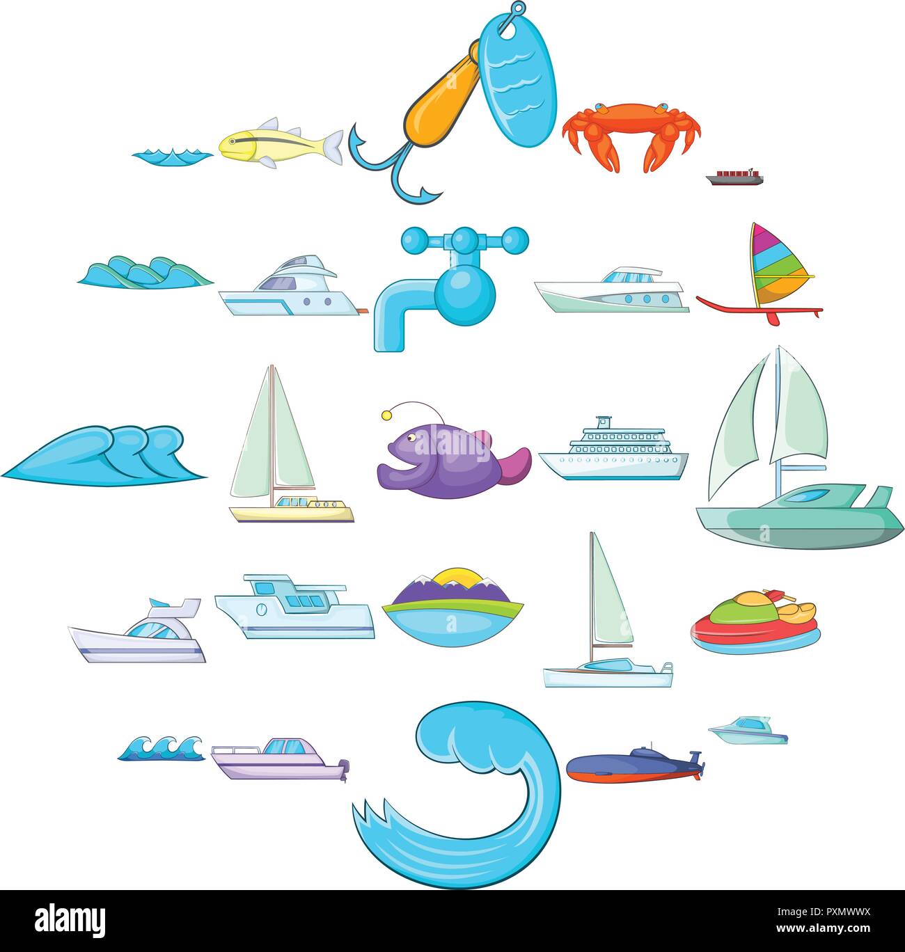 Dip icons set, cartoon style Stock Vector Image & Art - Alamy