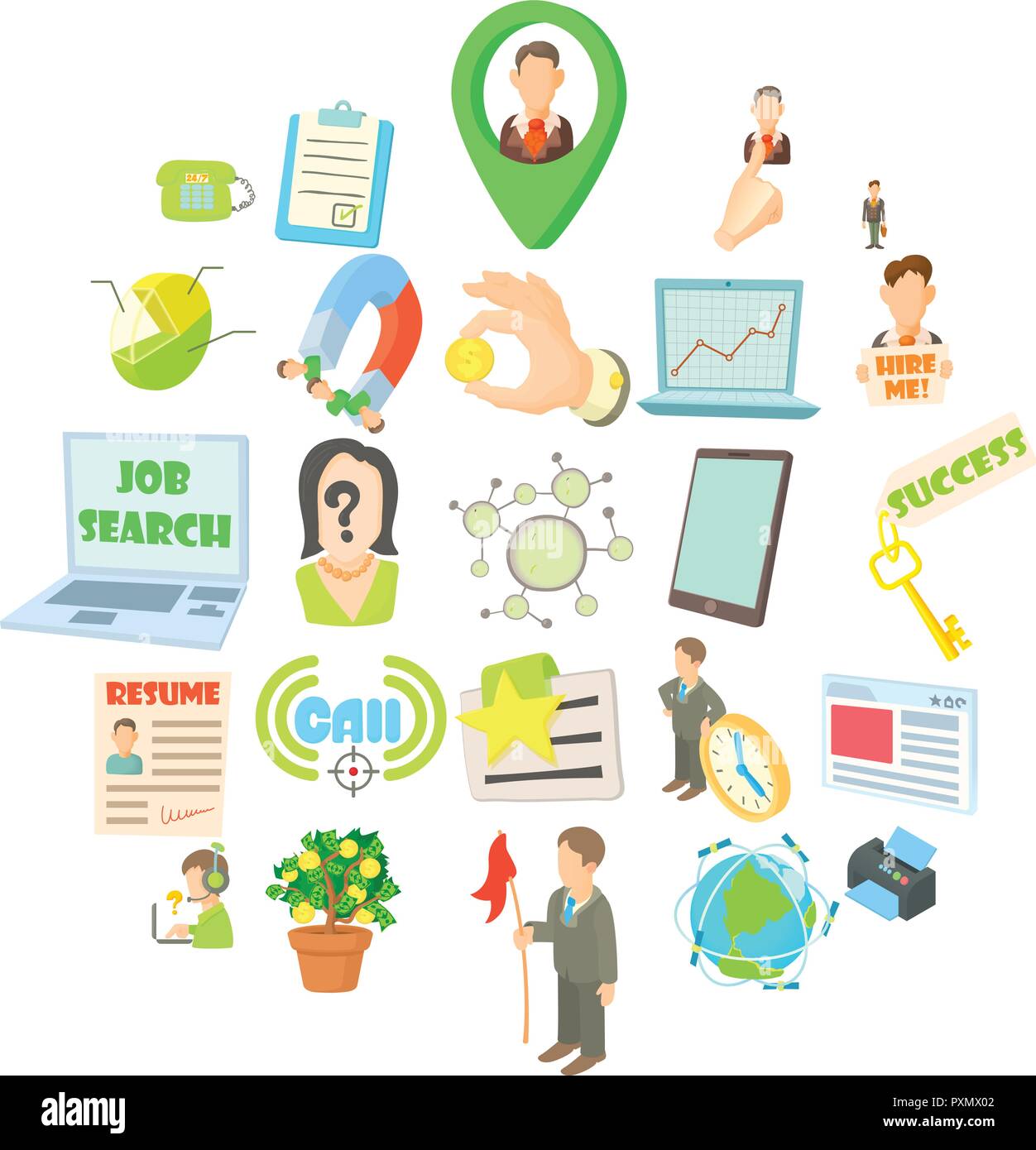 Employee icons set, cartoon style Stock Vector Image & Art - Alamy
