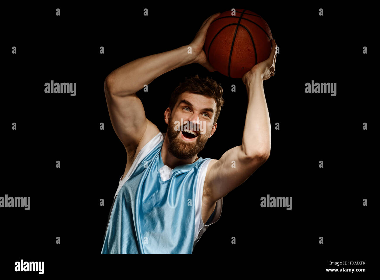 Screaming man throws a ball Stock Photo - Alamy