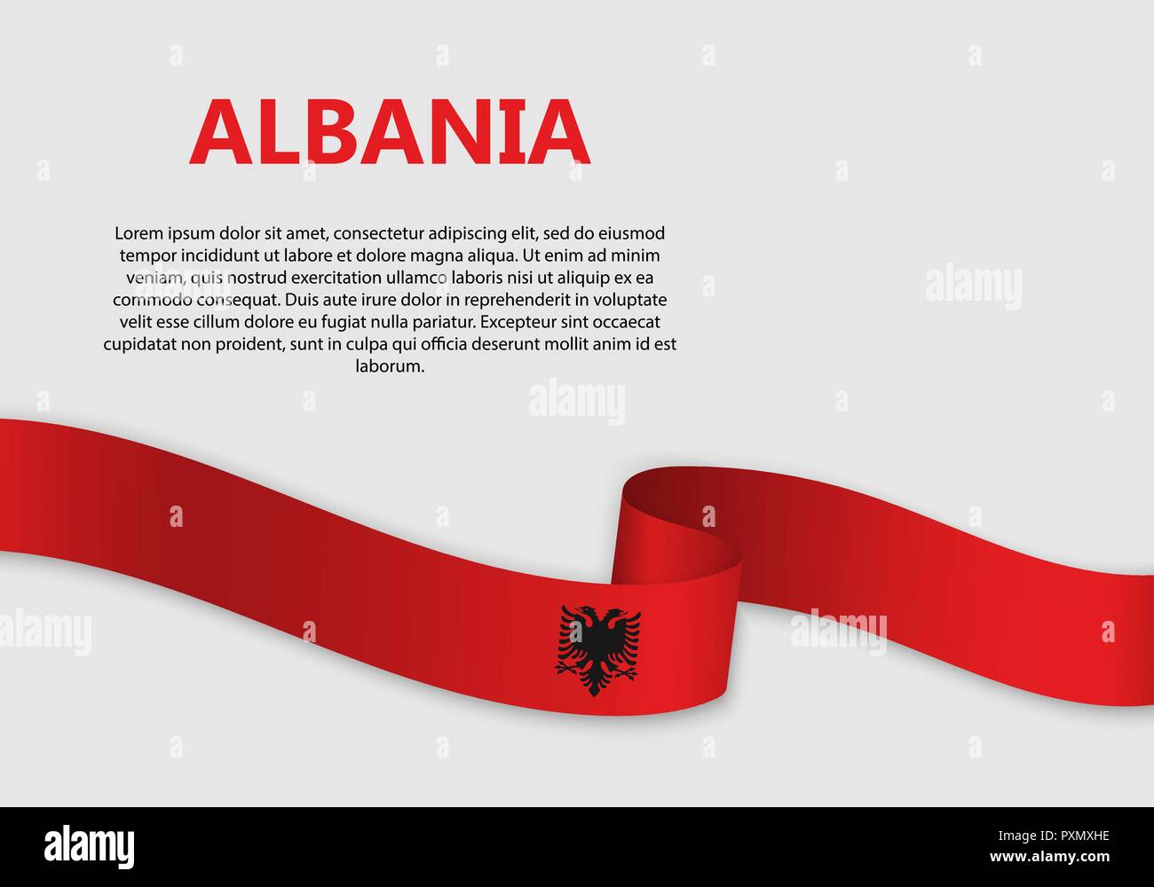Waving Flag of Albania, vector illustration with copyspace Stock Vector ...