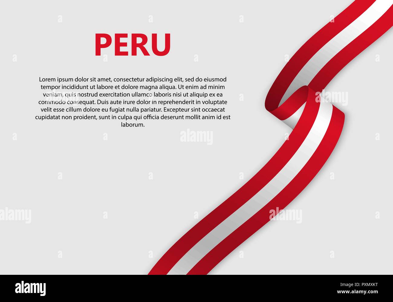 Waving Flag of Peru, vector illustration with copyspace Stock Vector ...
