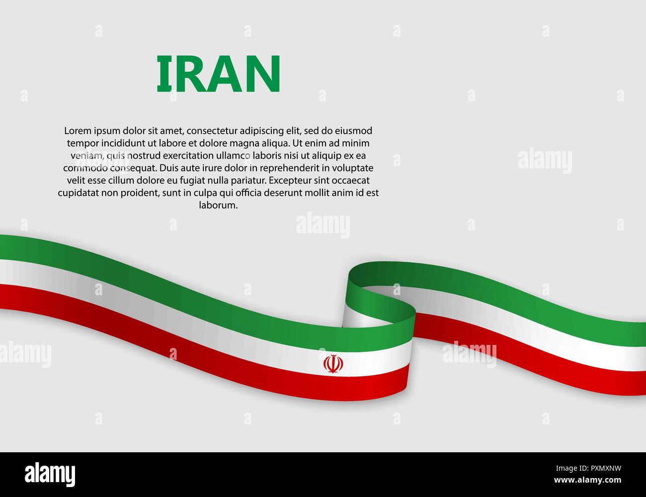 Waving Flag of Iran, vector illustration with copyspace Stock Vector ...