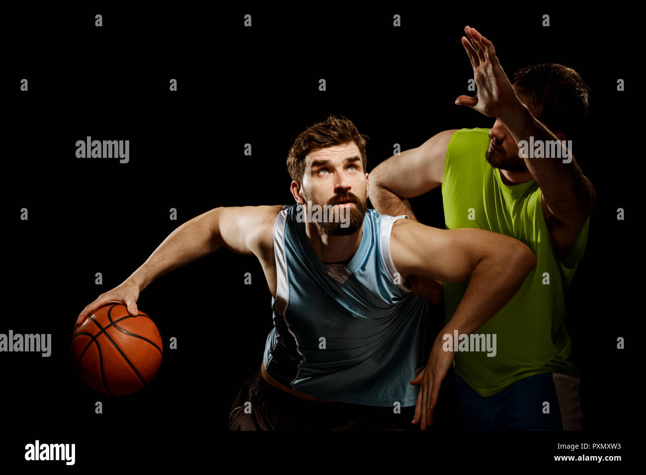 Portrait basketball player dribbling ball hi-res stock photography and ...