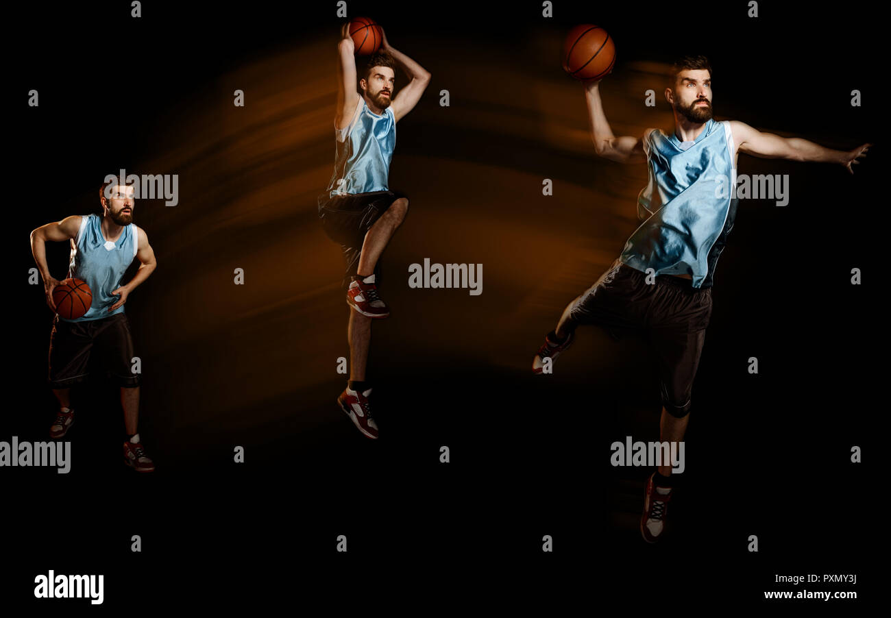 Basketball players jumping ball hi-res stock photography and images - Alamy