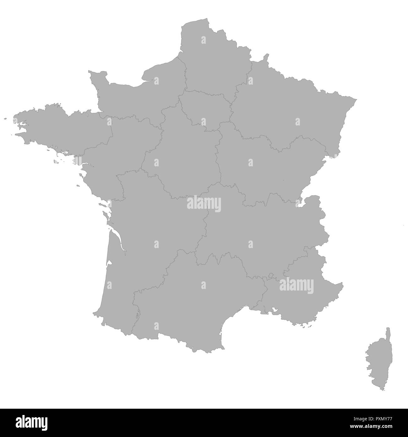 Map of france regions administrative Cut Out Stock Images & Pictures ...