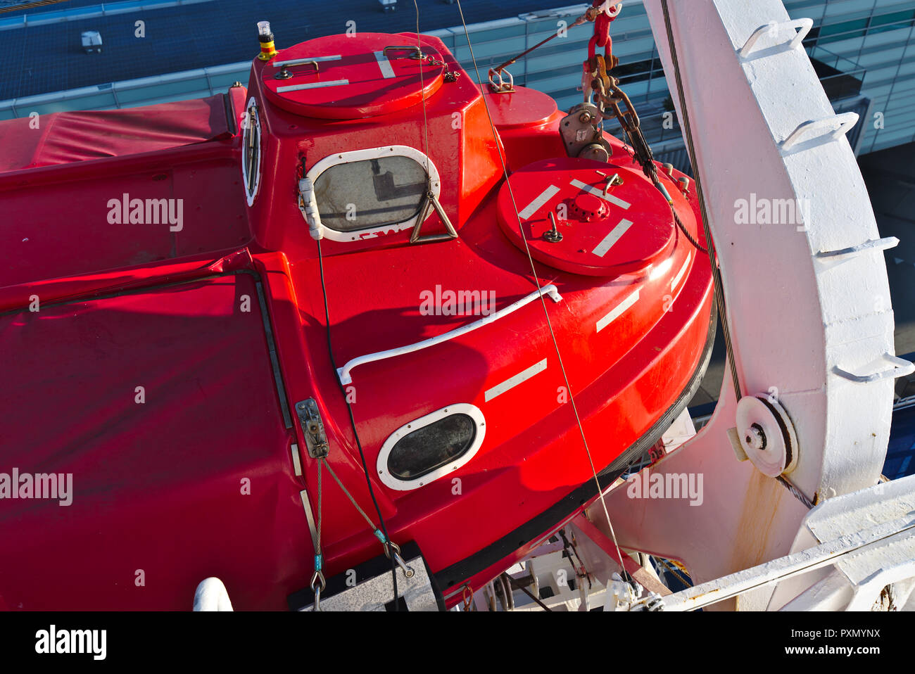 Life boat on DFDS ferry Stock Photo - Alamy