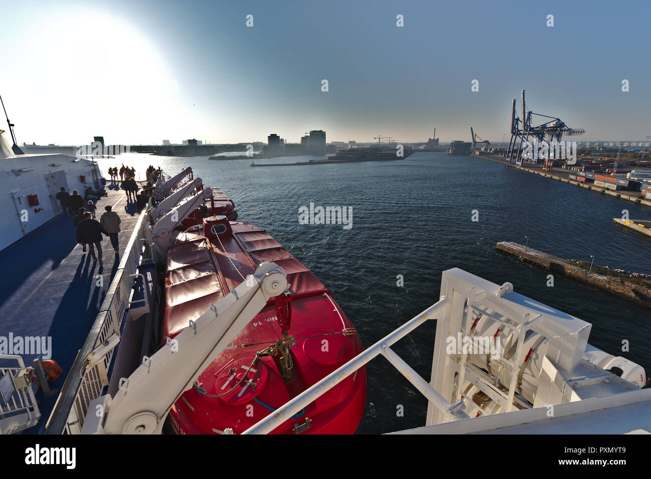 Life boat on DFDS ferry Stock Photo - Alamy