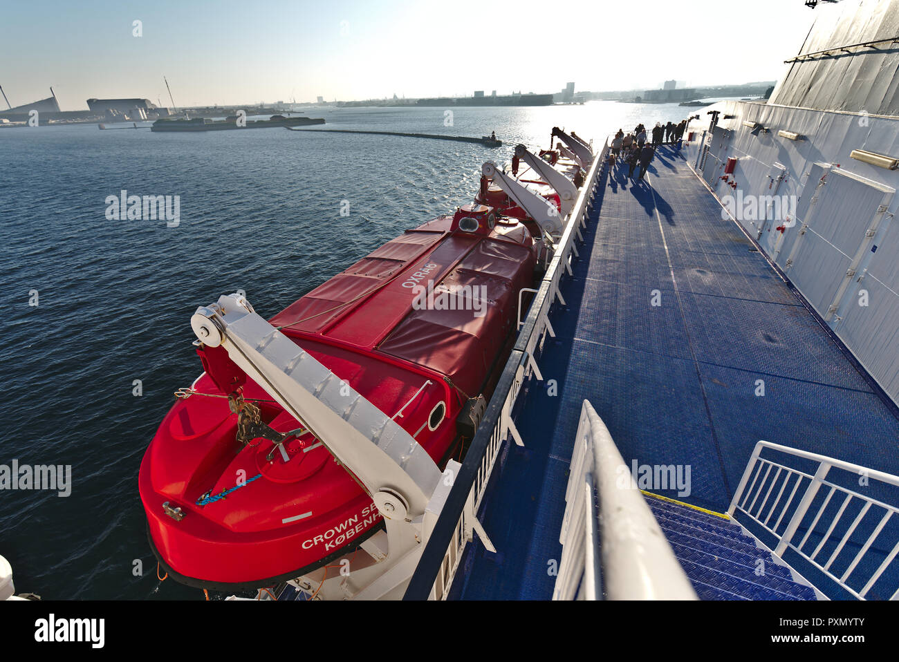 Life boat on DFDS ferry Stock Photo - Alamy